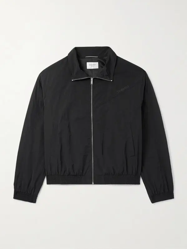Saint Laurent Logo-embroidered Shell Bomber Jacket