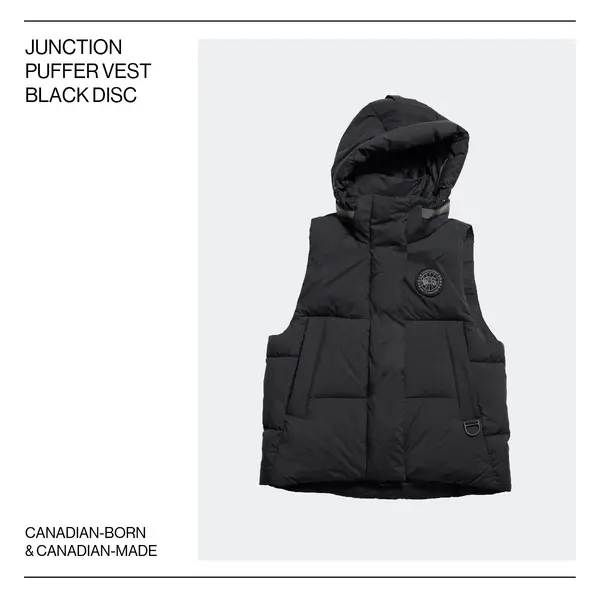 Canada Goose Junction Puffer Vest With D-ring Detail - Black
