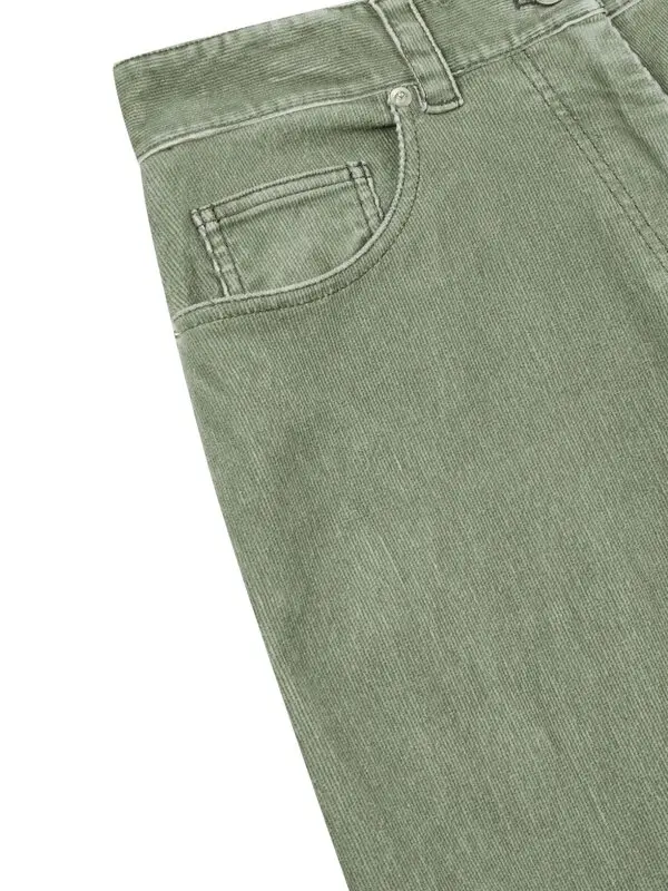 STUDIO TOMBOY Corduroy Wide-leg Trousers - Green