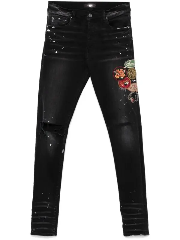 Amiri Vintage Patch Skinny Jeans - Aged Black
