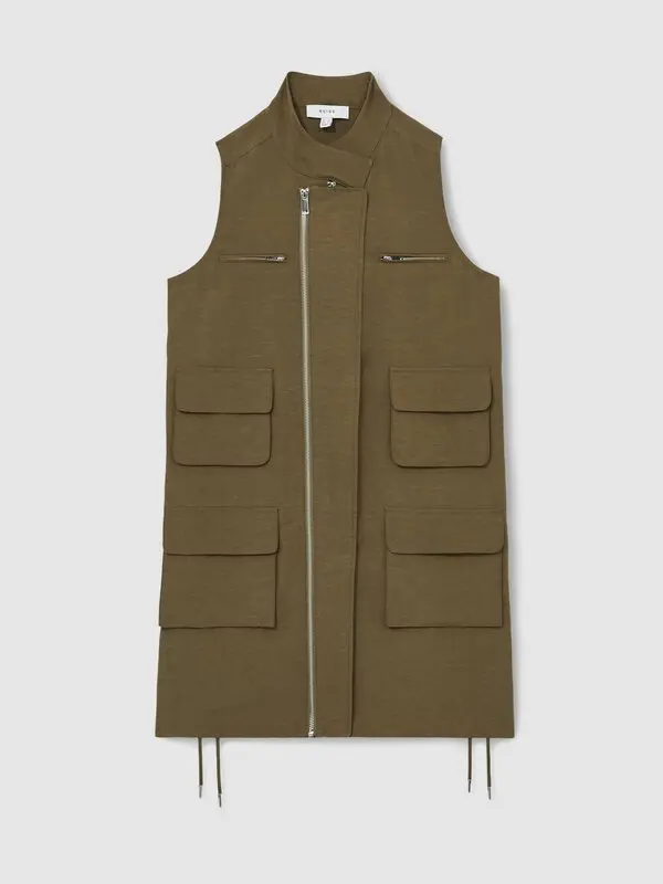 REISS Essie Linen Utility Mini Dress