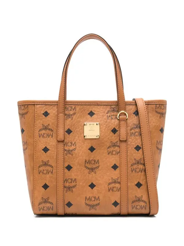 Mcm Logo-print Tote Bag - Brown