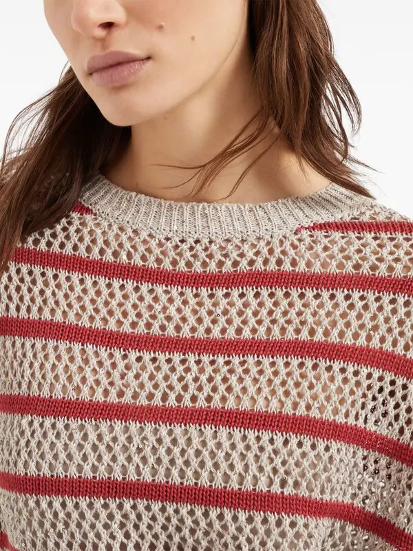 Brunello Cucinelli Net Sweater - Neutrals