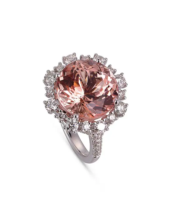 Bloomingdale'S Morganite & Diamond Ring - Red/white