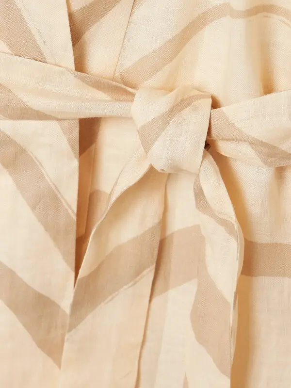 Johanna Ortiz Sail Softly Belted Printed Linen Robe