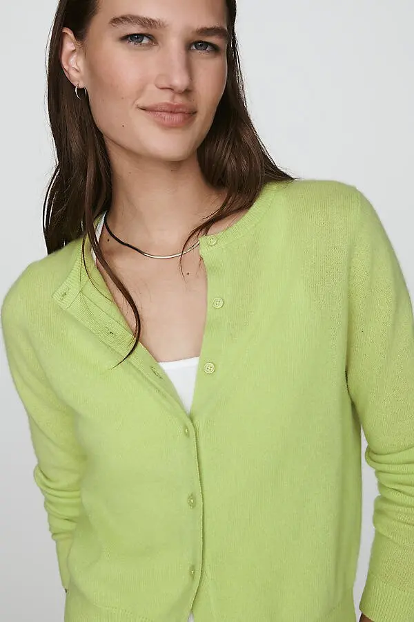 Anthropologie Juliet 100% Cashmere Cardigan - Lime
