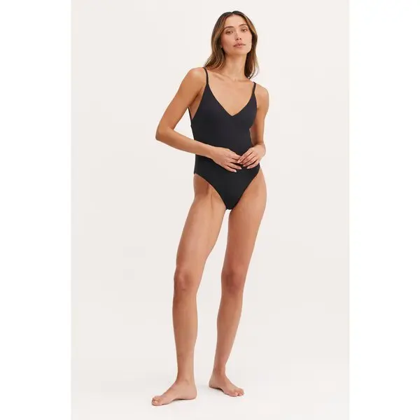 AU NATUREL BY GOTTEX Luca V Neck One Piece - Black