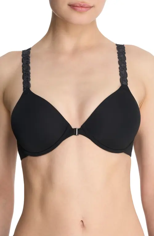 Natori Pure Luxe Covertible Front Close Underwire Bra - Black