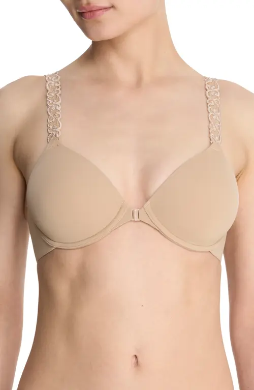 Natori Pure Luxe Covertible Front Close Underwire Bra - Cafe