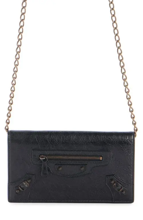 Balenciaga Le City Leather Wallet On A Chain - 1000 Black