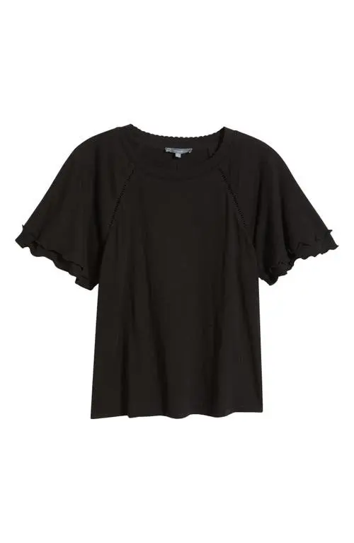 Wit & Wisdom Flutter Sleeve Top - Black