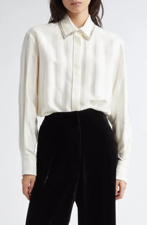 GOLDEN GOOSE Journey Embellished Striped Shirt - Papyrus