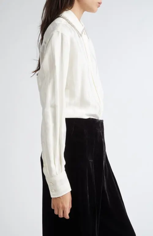 GOLDEN GOOSE Journey Embellished Striped Shirt - Papyrus