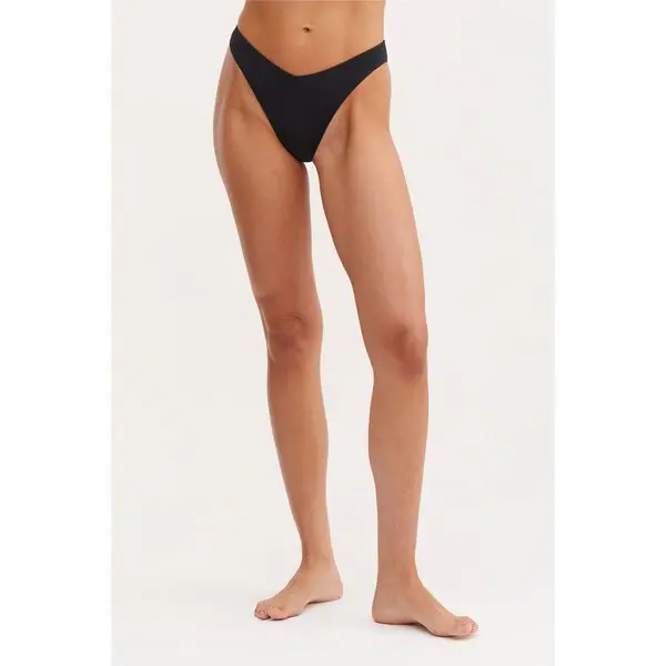 AU NATUREL BY GOTTEX Iman High Leg Swim Bottom - Black