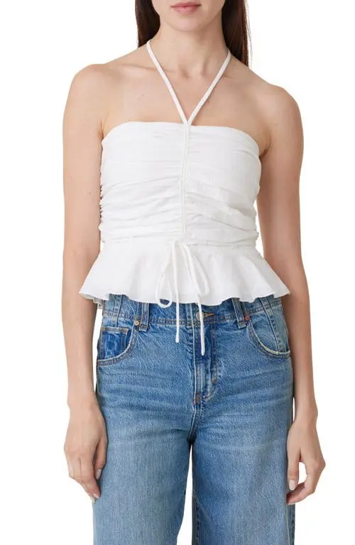 Habitual Ruched Halter Top - White