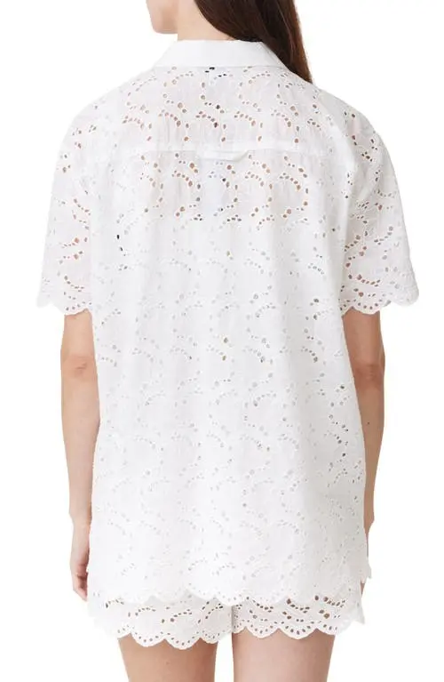 Habitual Eyelet Short Sleeve Shirt - White