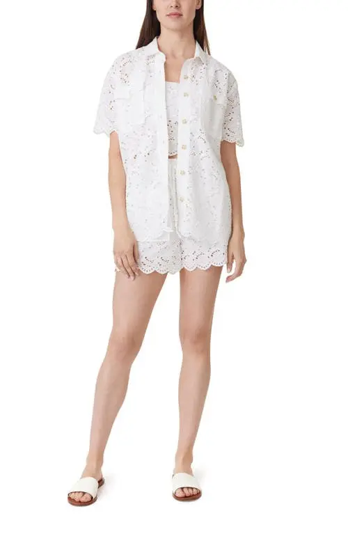 Habitual Eyelet Short Sleeve Shirt - White