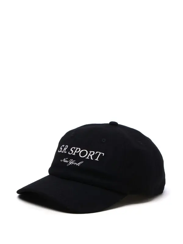 Sporty & Rich S.r. Sport Embroidered Cap - Black