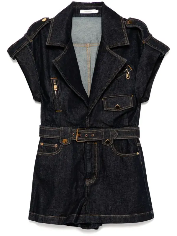 Zimmermann Belted Playsuit - Blue