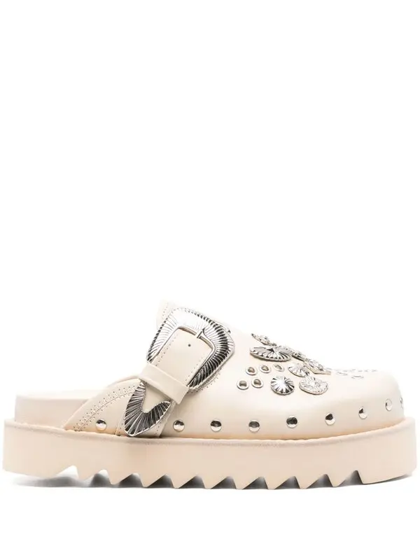 Toga Eyelet-metal Mules - Neutrals