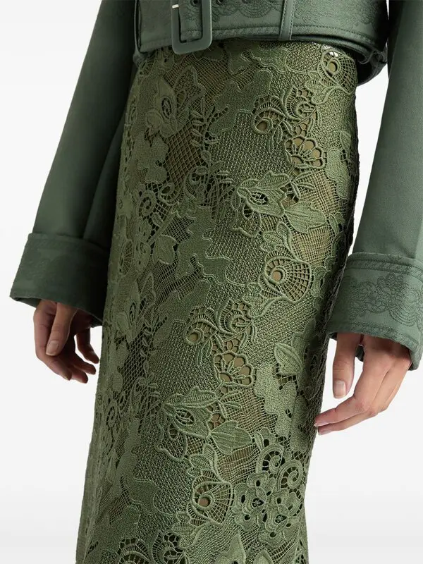 Ports 1961 Chantilly Lace Midi Skirt