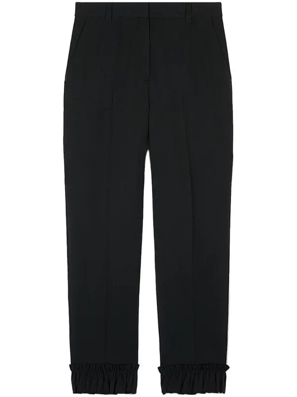 Ports 1961 Ruffled Hem Trousers - Black