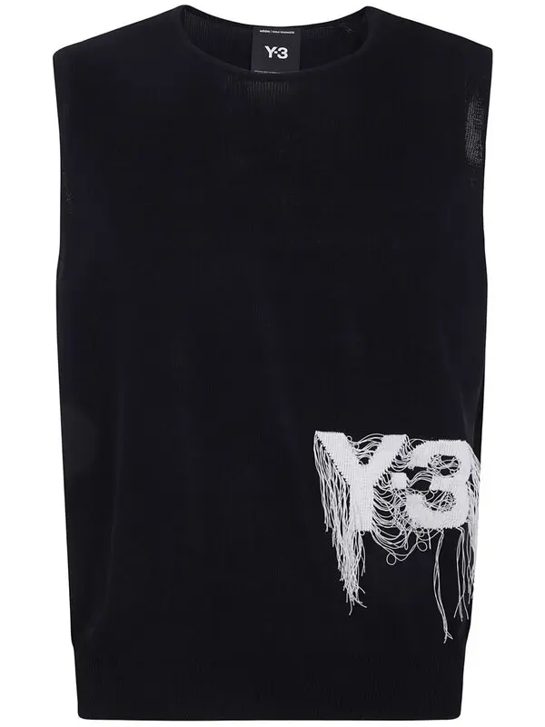 Y3 Logo-embroidered Vest - Black