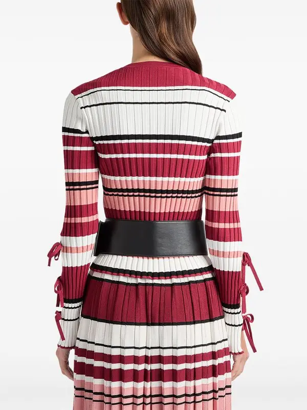 Ports 1961 Striped Knit Top - Red