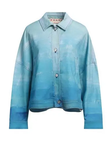 Marni Denim Jacket With Leather Trims