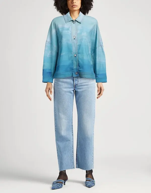 Marni Denim Jacket With Leather Trims