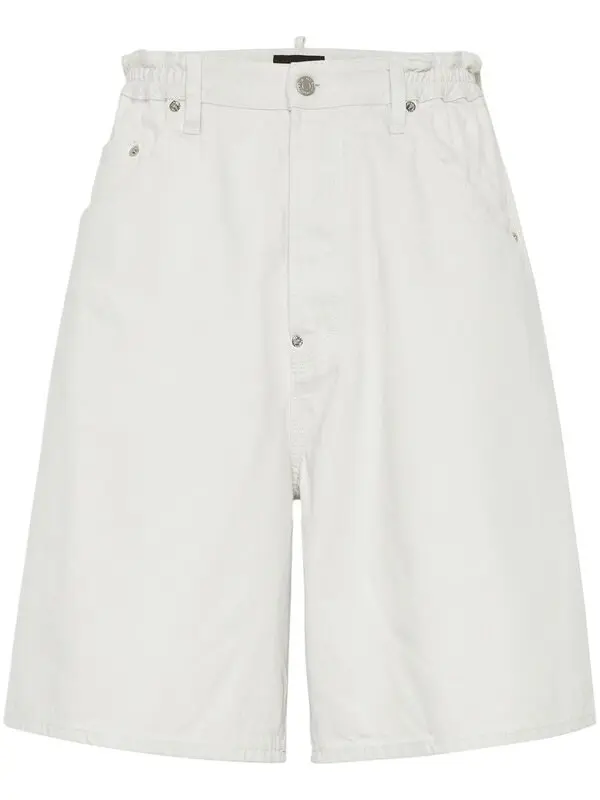 Dsquared2 Wide Leg Denim Shorts - Beige