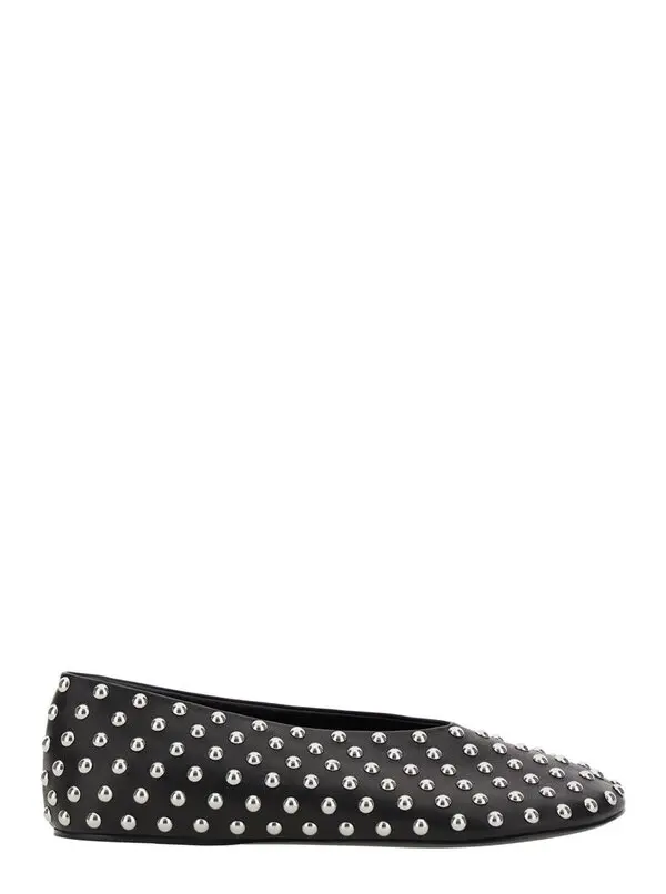 JIL SANDER Ballet Flats With All-over Studs - Black
