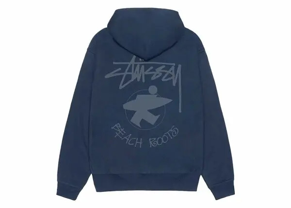 StÜssy Beach Roots Zip Hoodie - Navy Blue
