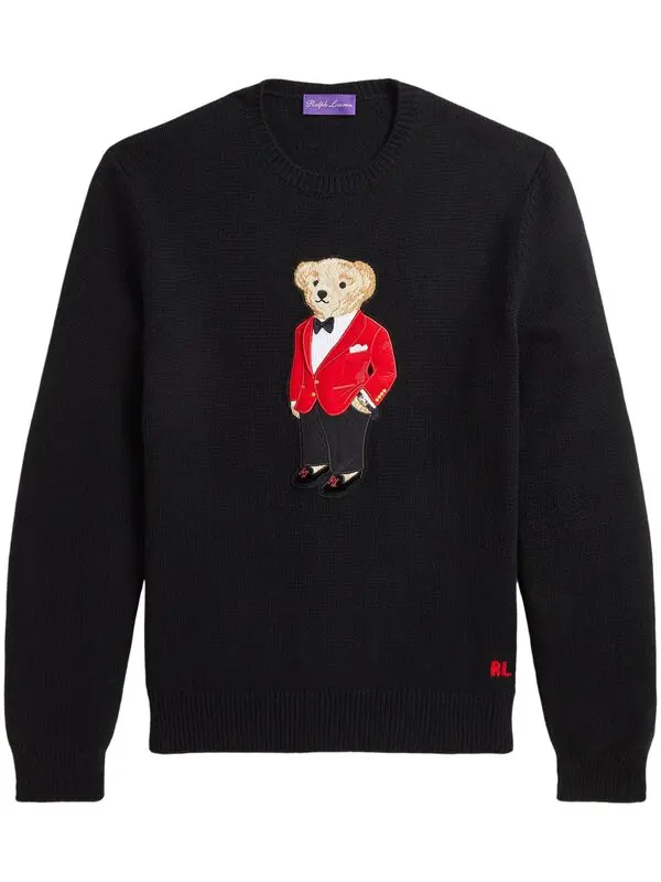 Ralph Lauren Purple Label Polo Bear Jumper - Black