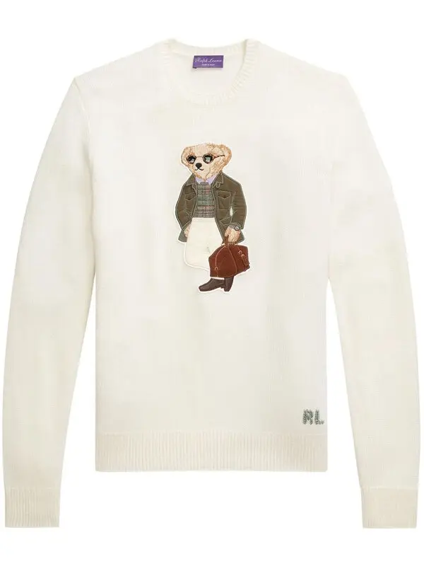 Ralph Lauren Purple Label Polo Bear Jumper - White