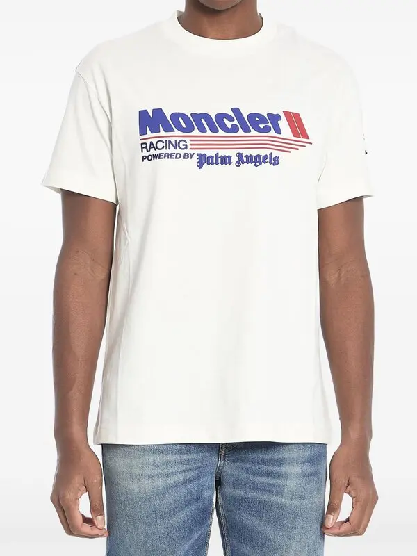 PALM ANGELS X MONCLER Racing Logo T-shirt - White