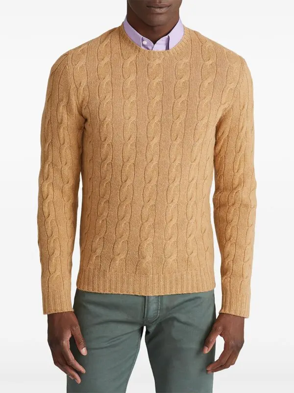 Ralph Lauren Purple Label Cable-knit Jumper - Brown