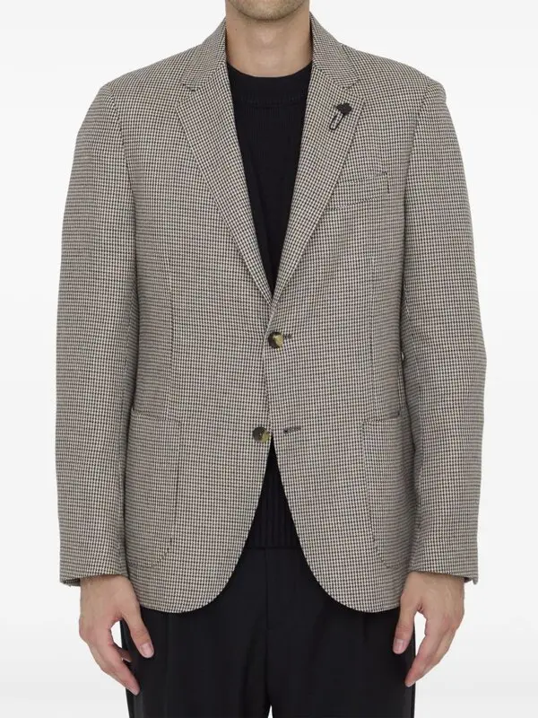 LARDINI Houndstooth-pattern Blazer