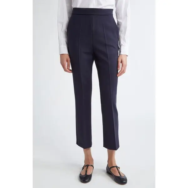 Max Mara Nepeta Wool Stretch Crepe Ankle Pants - Ultramarine