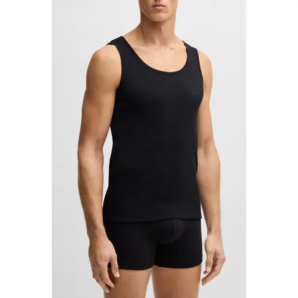 BOSS 3-pack Ribbed Cotton Tanks - Black