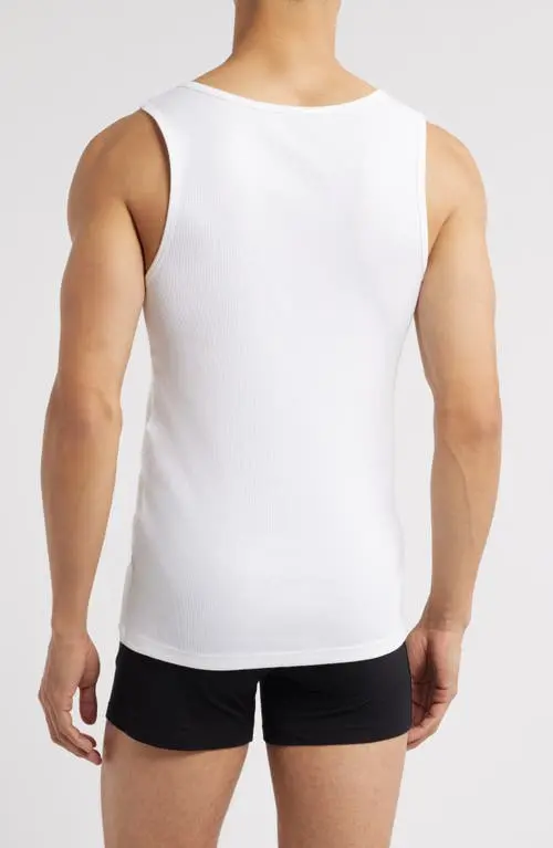 BOSS 3-pack Ribbed Cotton Tanks - White
