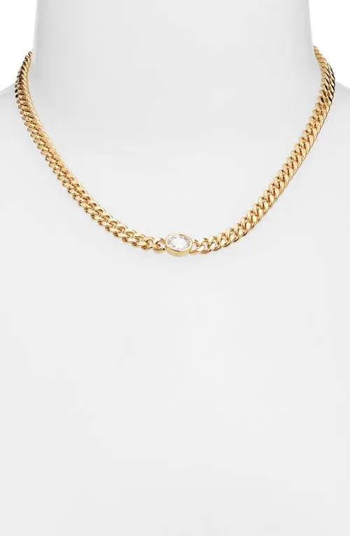 CHILD OF WILD Nicolette Curb Chain Necklace With Cubic Zirconia Pendant