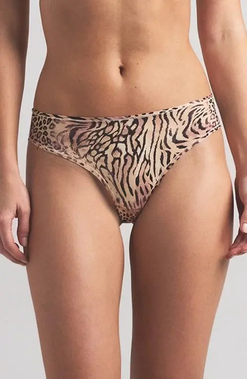 SKIMS Fits Everybody Thong - Sand Multi Animal