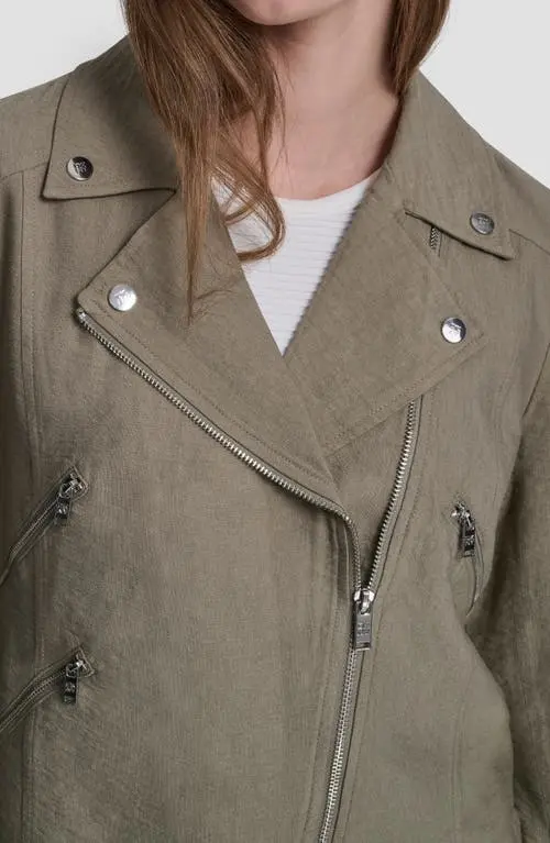 Dkny Crinkle Moto Jacket - Light Fatigue