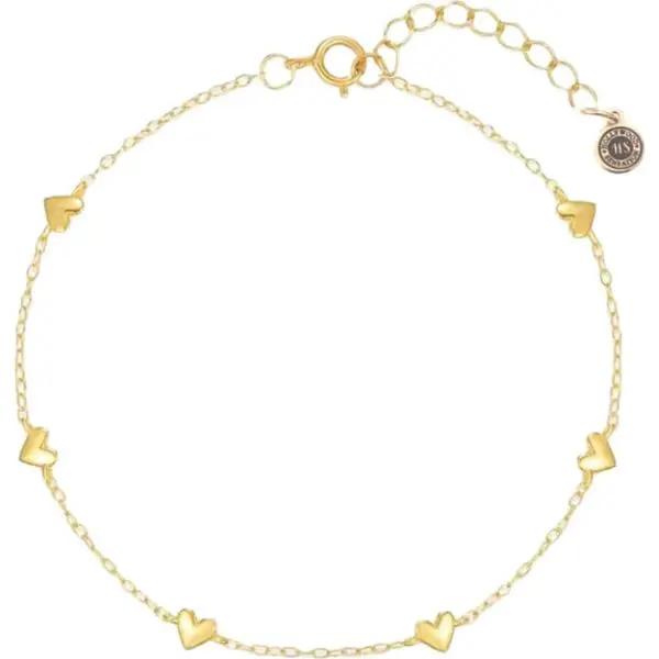 HOLLYWOOD SENSATION Forever Yours Heart Charm Bracelet - Gold
