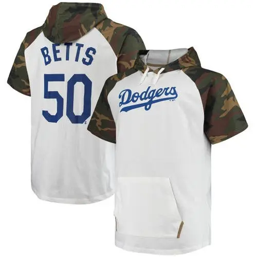 Profile Mookie Betts /camo Los Angeles Dodgers Player Big & Tall Raglan Hoodie T-shirt - White