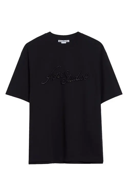 Acne Studios Tourist Logo Embroidered Cotton T-shirt