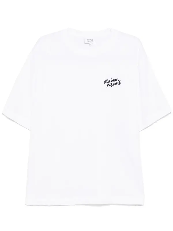 Maison Kitsuné Handwriting Embroidered T-shirt - White