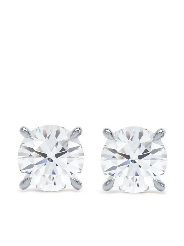LOEV 18k White Gold Diamond Stud Earrings - Silver