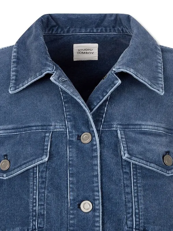 STUDIO TOMBOY Corduroy Cropped Jacket - Blue